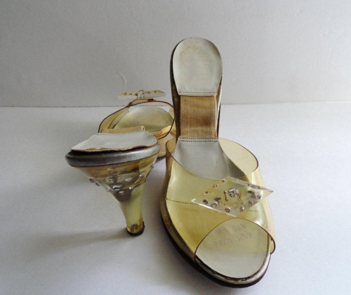 Authentic Vintage Spring-o- Lators Lucite Mules|gold Lucite Stilettos ...