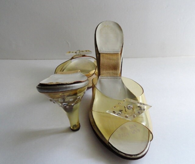 Authentic Vintage Spring-o- Lators Lucite Mules|gold Lucite Stilettos ...