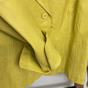 Vintage DISTRESSED Yellow Leather Jacket1980s Yellow Cropped Leather ...