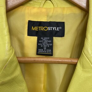 Vintage DISTRESSED Yellow Leather Jacket1980s Yellow Cropped Leather ...