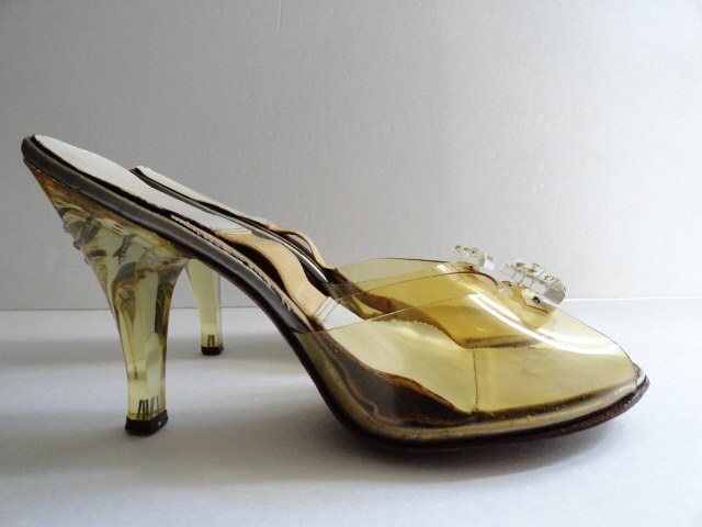 Authentic Vintage Spring-o- Lators Lucite Mules|gold Lucite Stilettos ...