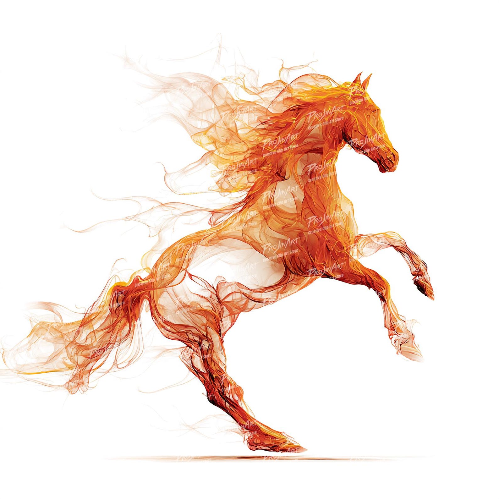 Fiery Red Horse Clipart | Fantasy Stallion PNG Bundle | 300 DPI ...