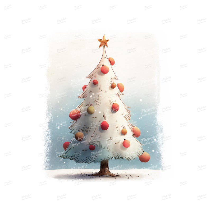 Watercolor Christmas Tree Clipart Set, Whimsical Holiday Trees, Hand ...
