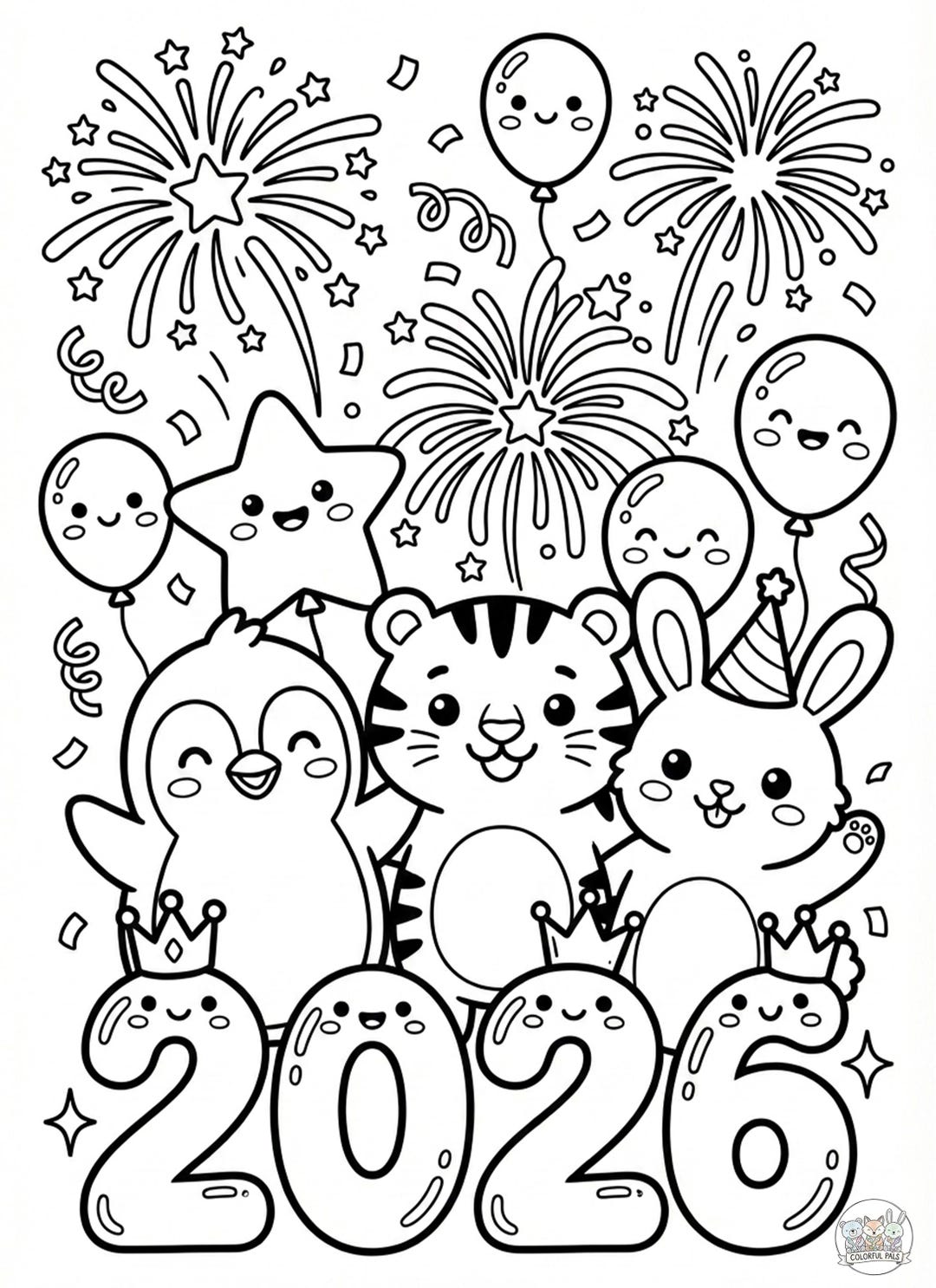 Kawaii Christmas Coloring Pages – Printable Activity Book (PDF) - Etsy