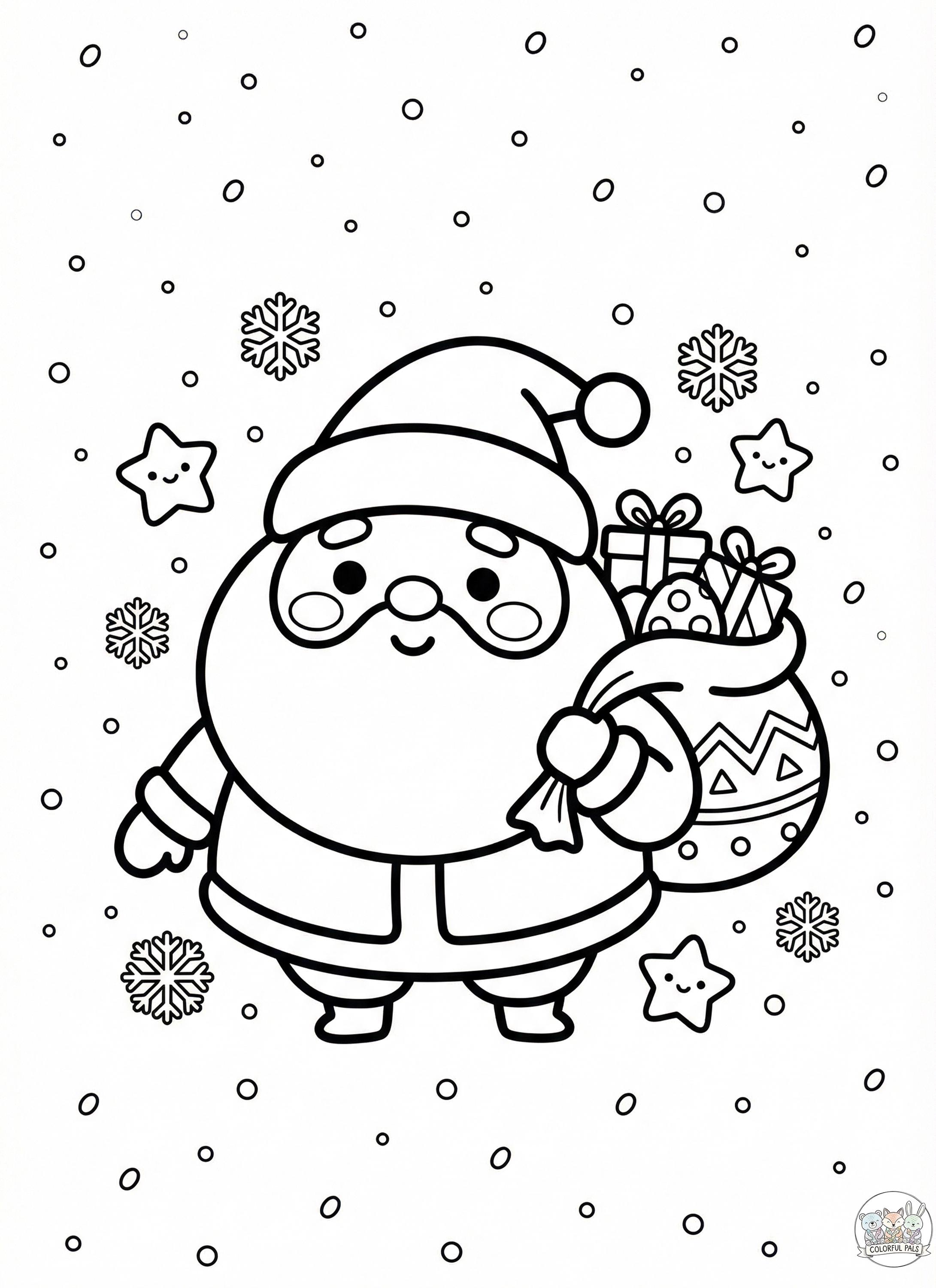 Kawaii Christmas Coloring Pages – Printable Activity Book (PDF) - Etsy