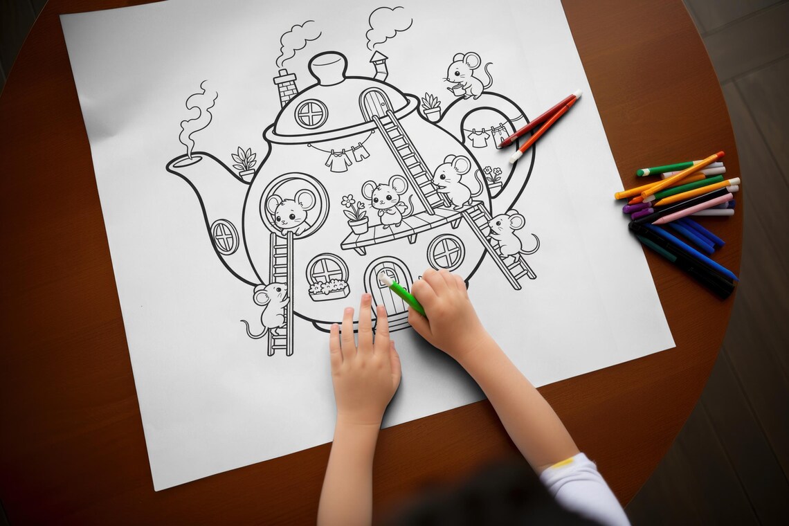 Miniature Worlds Coloring Book – Cozy Kawaii Scenes (printable PDF) - Etsy