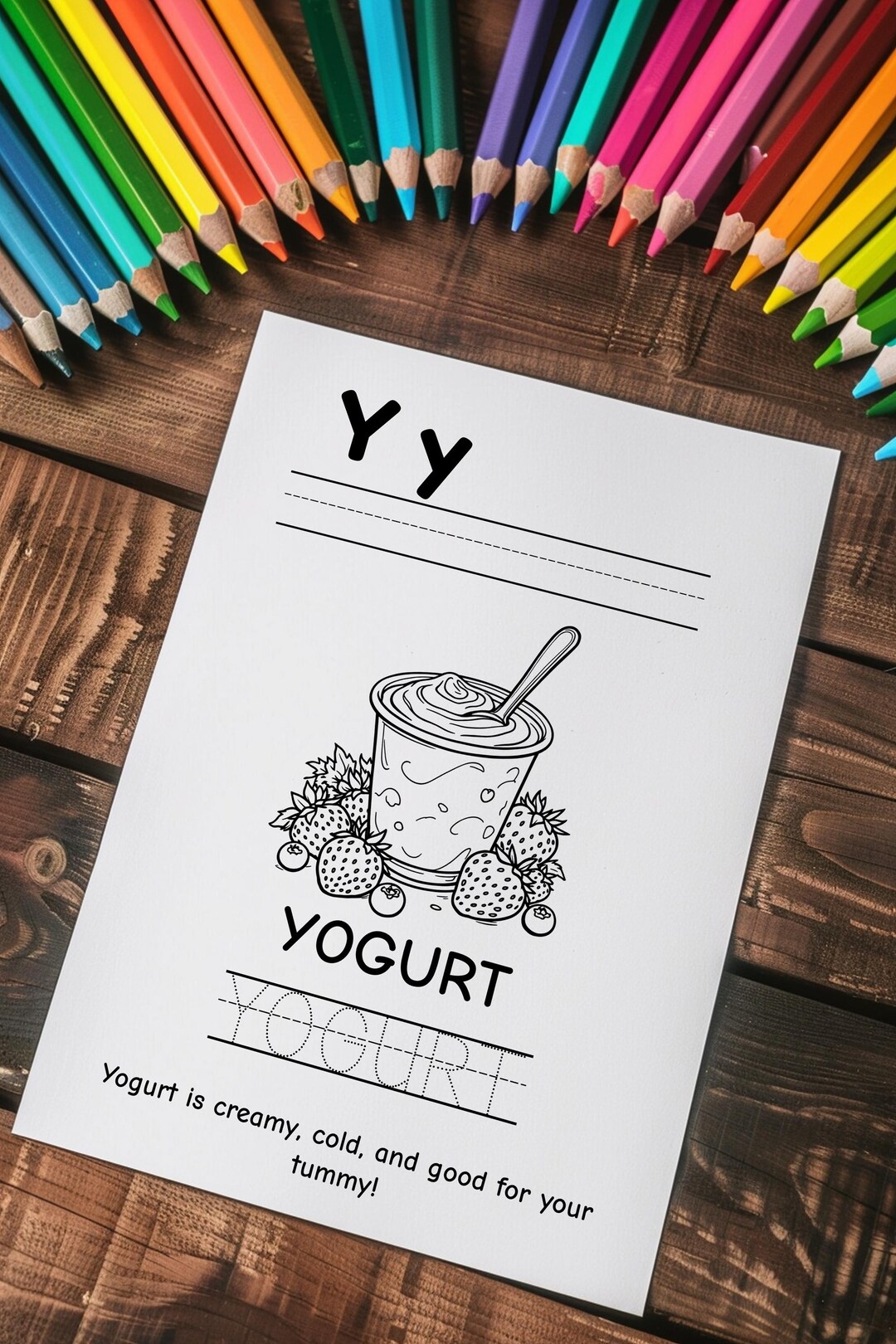 A-Z Foods Coloring Book: Alphabet Learning Activity (instant Download ...