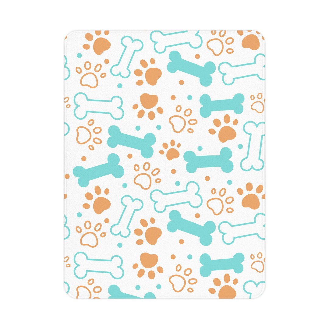 Cozy Doggy Blanket With Cute Dog Bones & Paw Prints, Perfect for ...