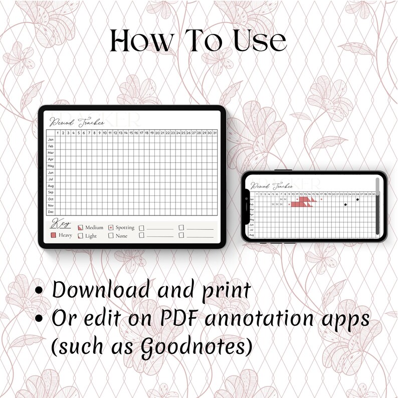 Period Tracker Printable: PMS Cycle, Health Journal (digital Download ...