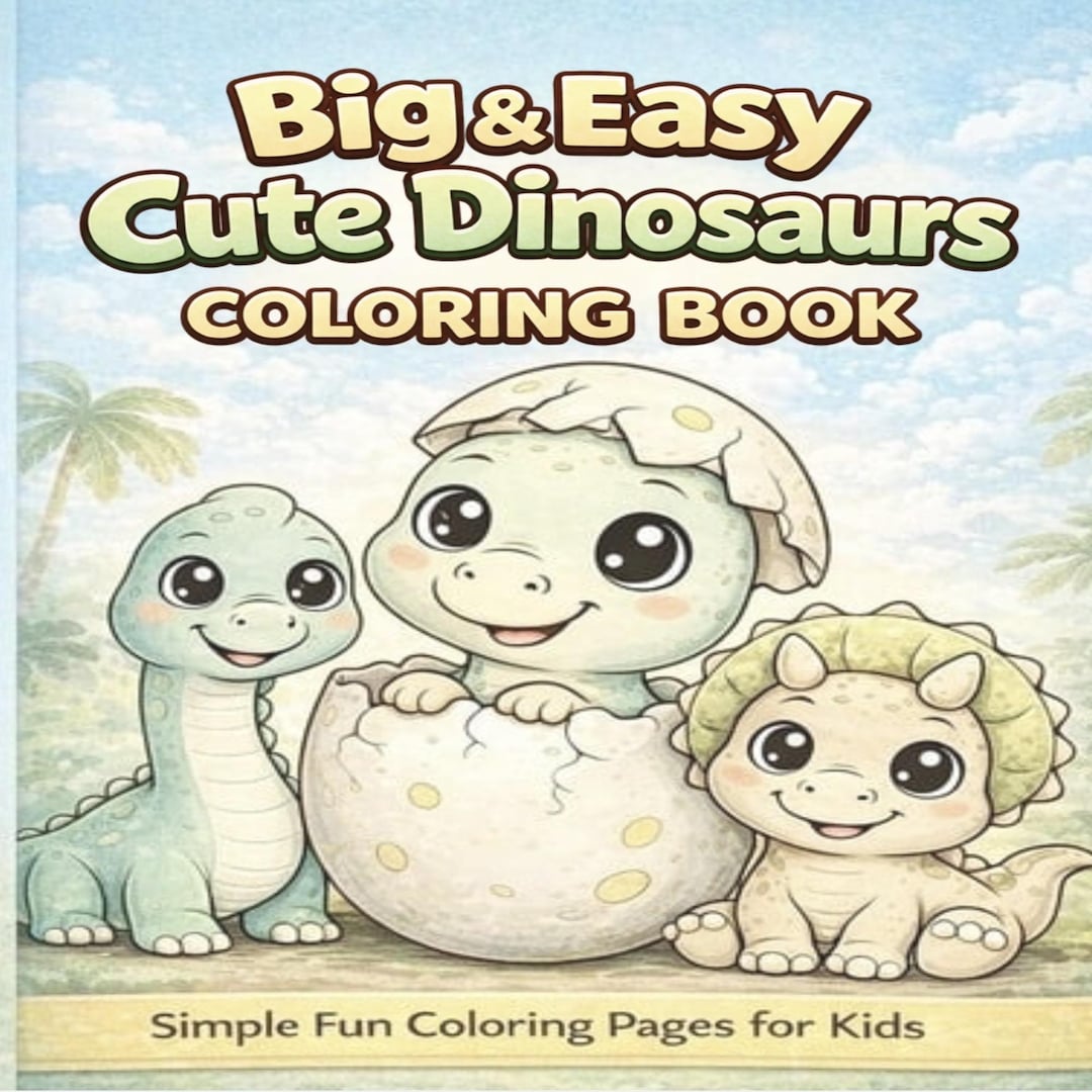 Cute Dinosaurs Coloring Pages Printable for Kids Big & Easy Dinosaurs ...