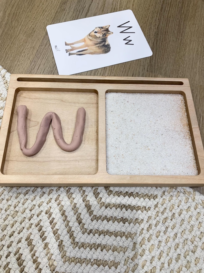 Montessori Sand Tracing Tray With Two Sections - Stylus + Sand Included ...