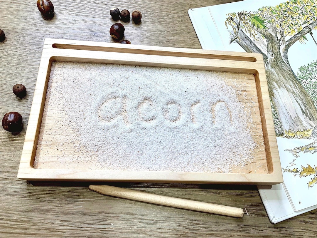 Montessori Sand Tracing Tray With Stylus + Sand - Toddler Sensory Tray ...