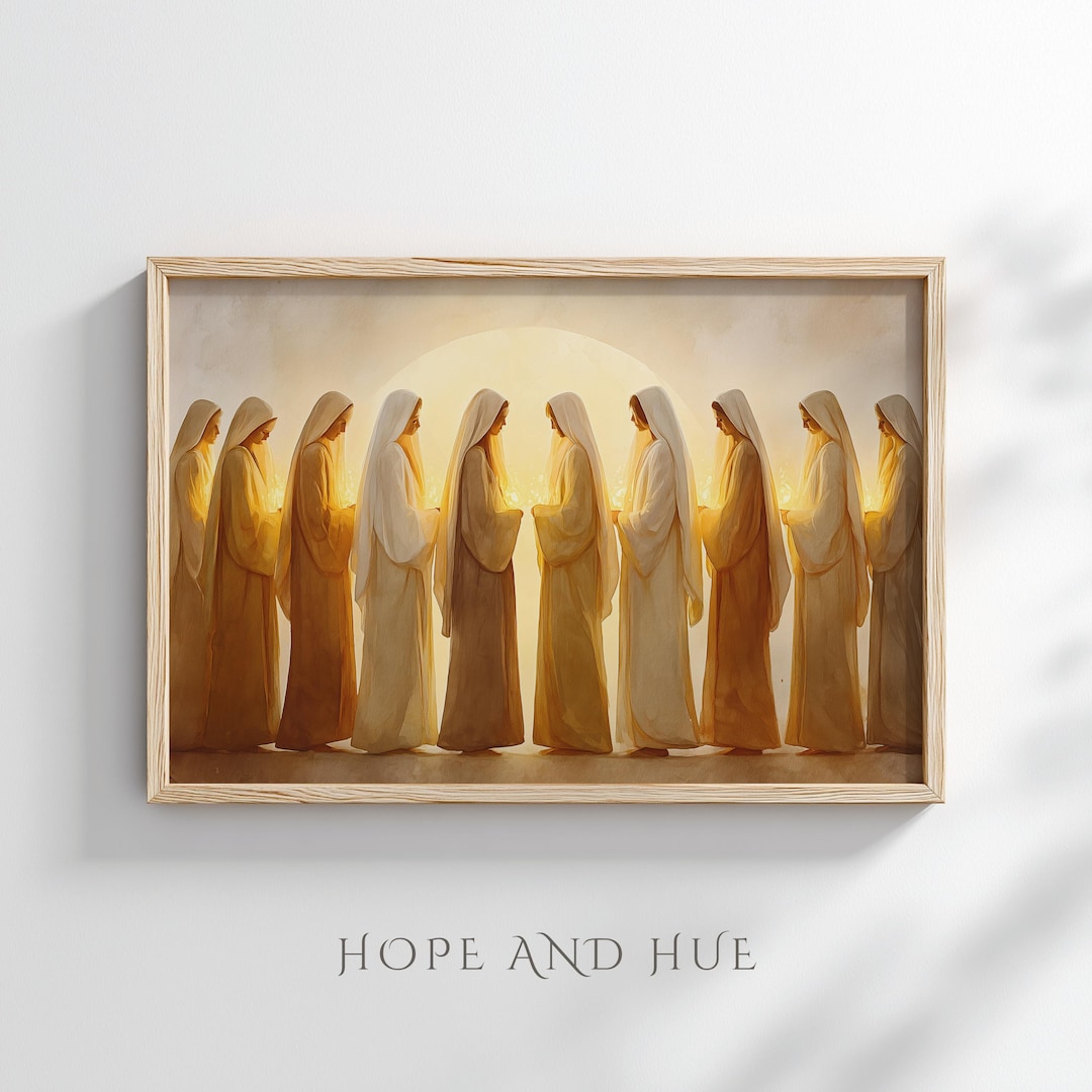 The Ten Virgins – Lamps of Readiness, Watercolor Painting, Digital ...