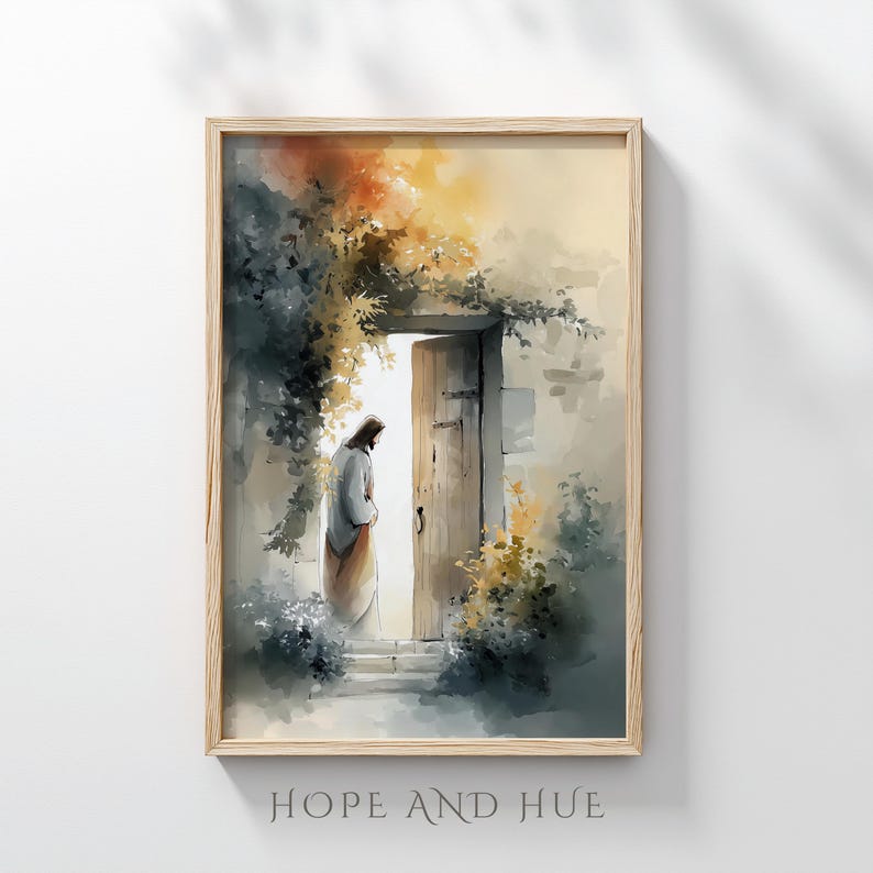 Behold I Stand at the Door and Knock - Revelation 3:20, Christian Art ...