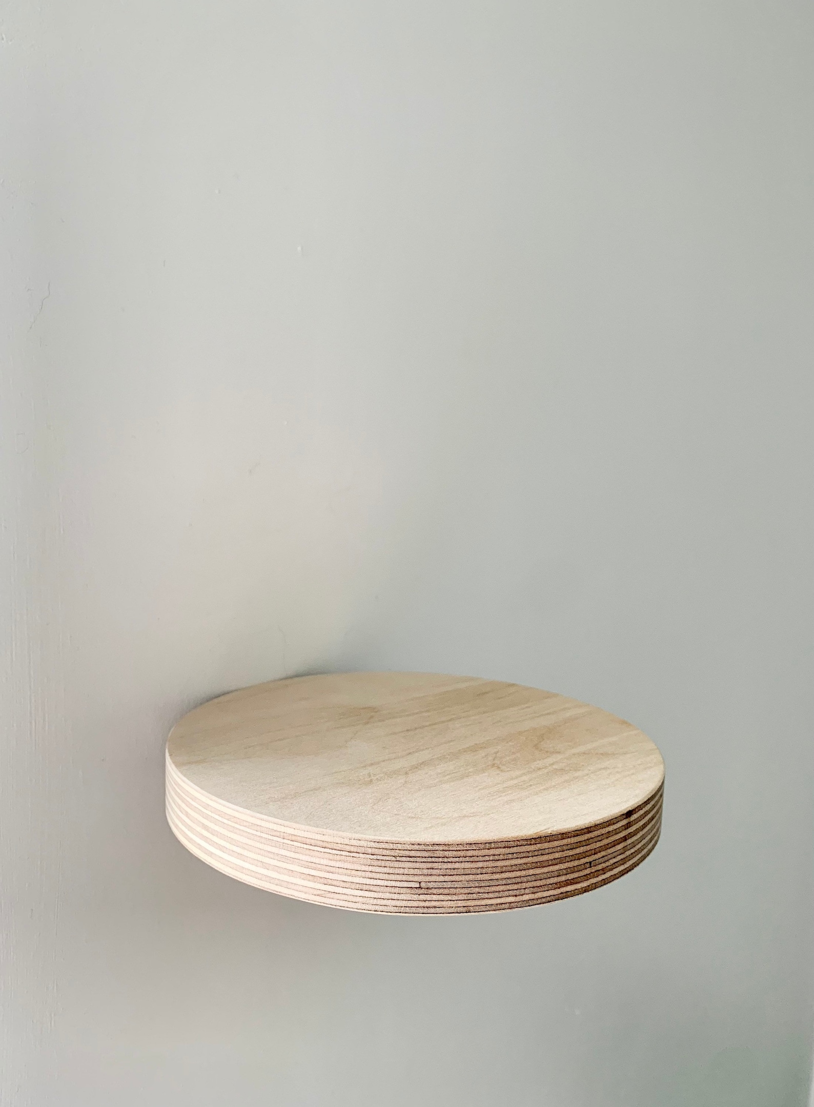 Round Floating Shelf - Plywood - Minimalist Circular Shelf - Wall Decor ...