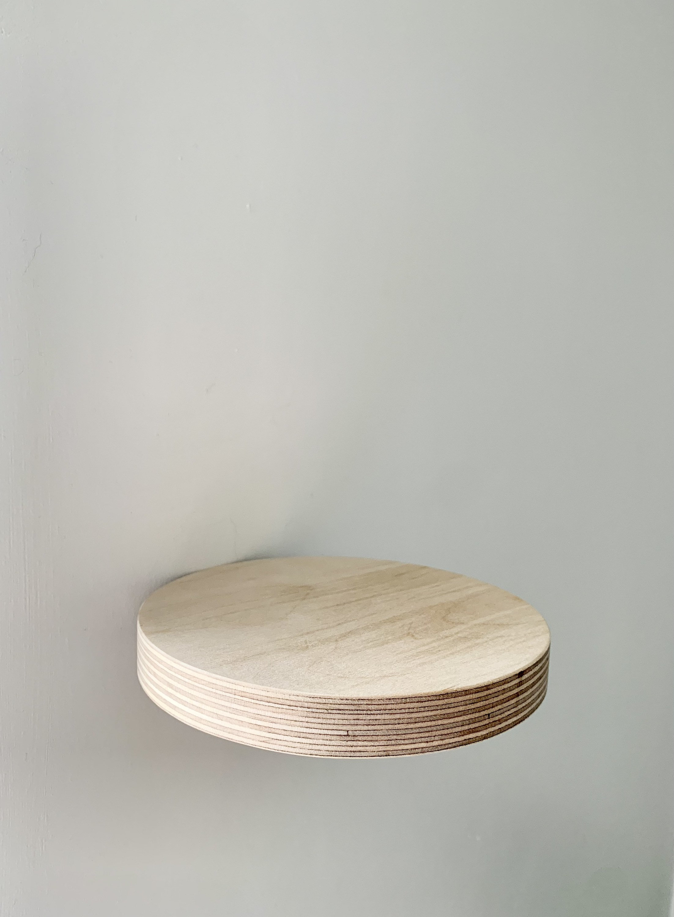 Round Floating Shelf - Plywood - Minimalist Circular Shelf - Wall Decor ...