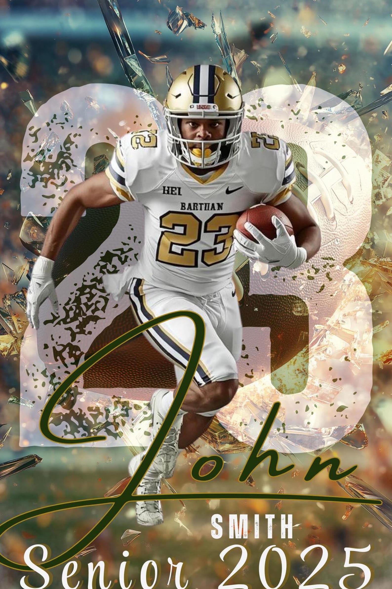 Football Senior Spotlight Template: Customizable Canva Design (digital ...