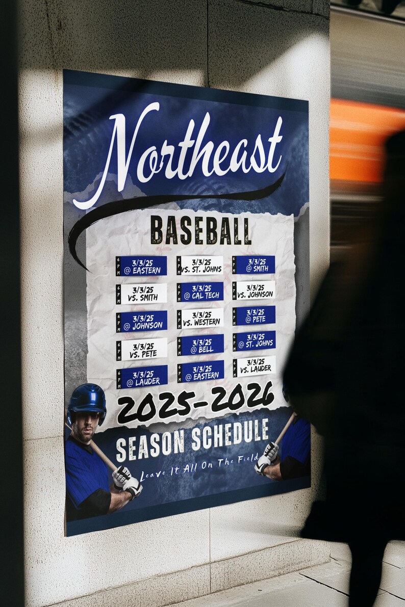 Baseball Season Schedule Template – Editable Canva Design - Etsy