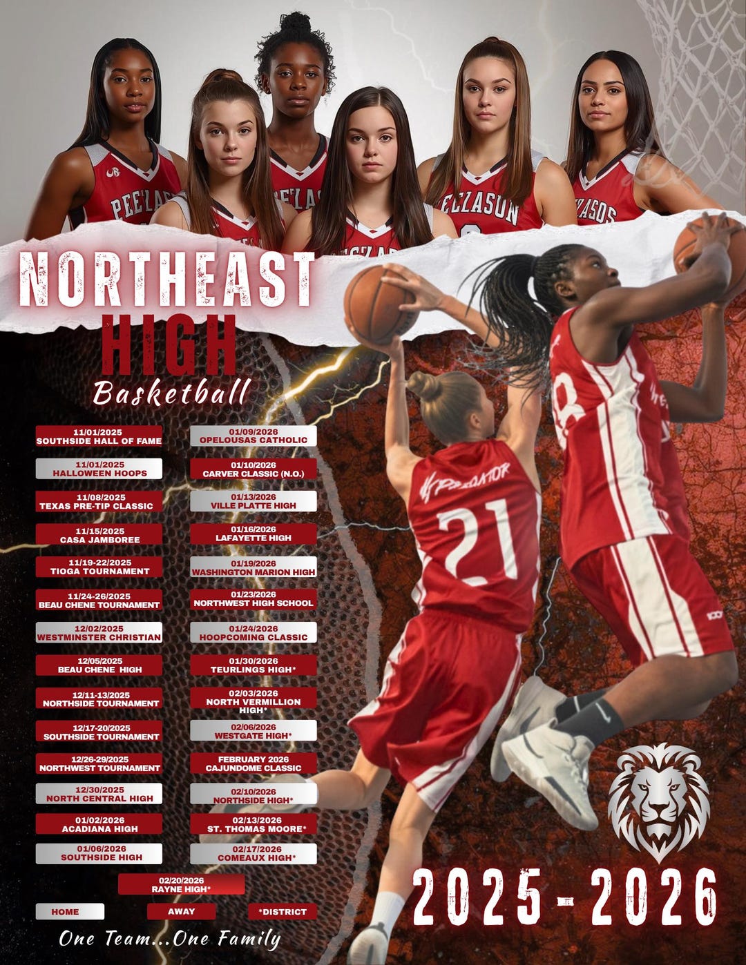 Editable Basketball Season Schedule Template: Canva Sports 8.5 X 11 ...