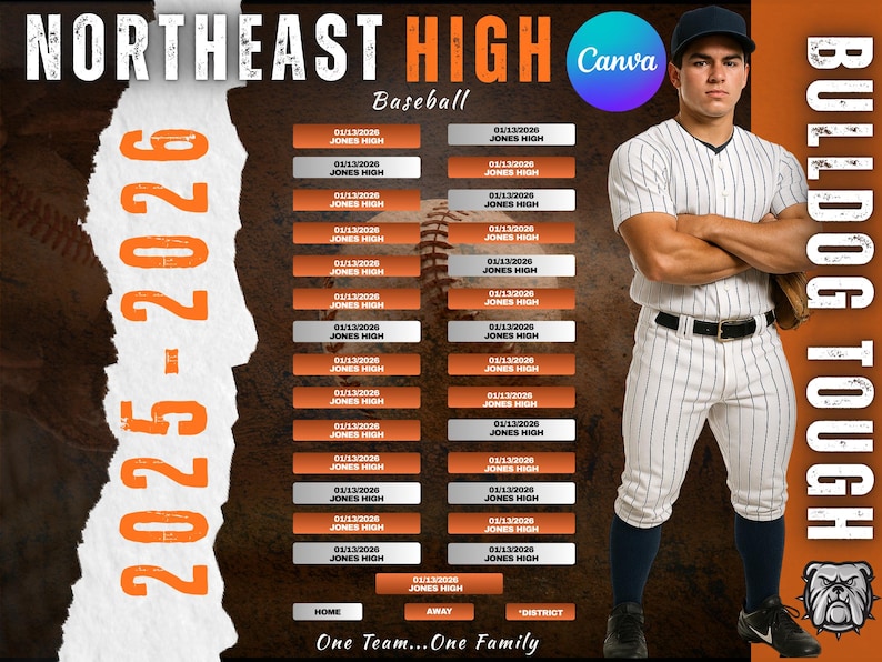 Editable Baseball Schedule Template: High School Sports Poster (digital ...