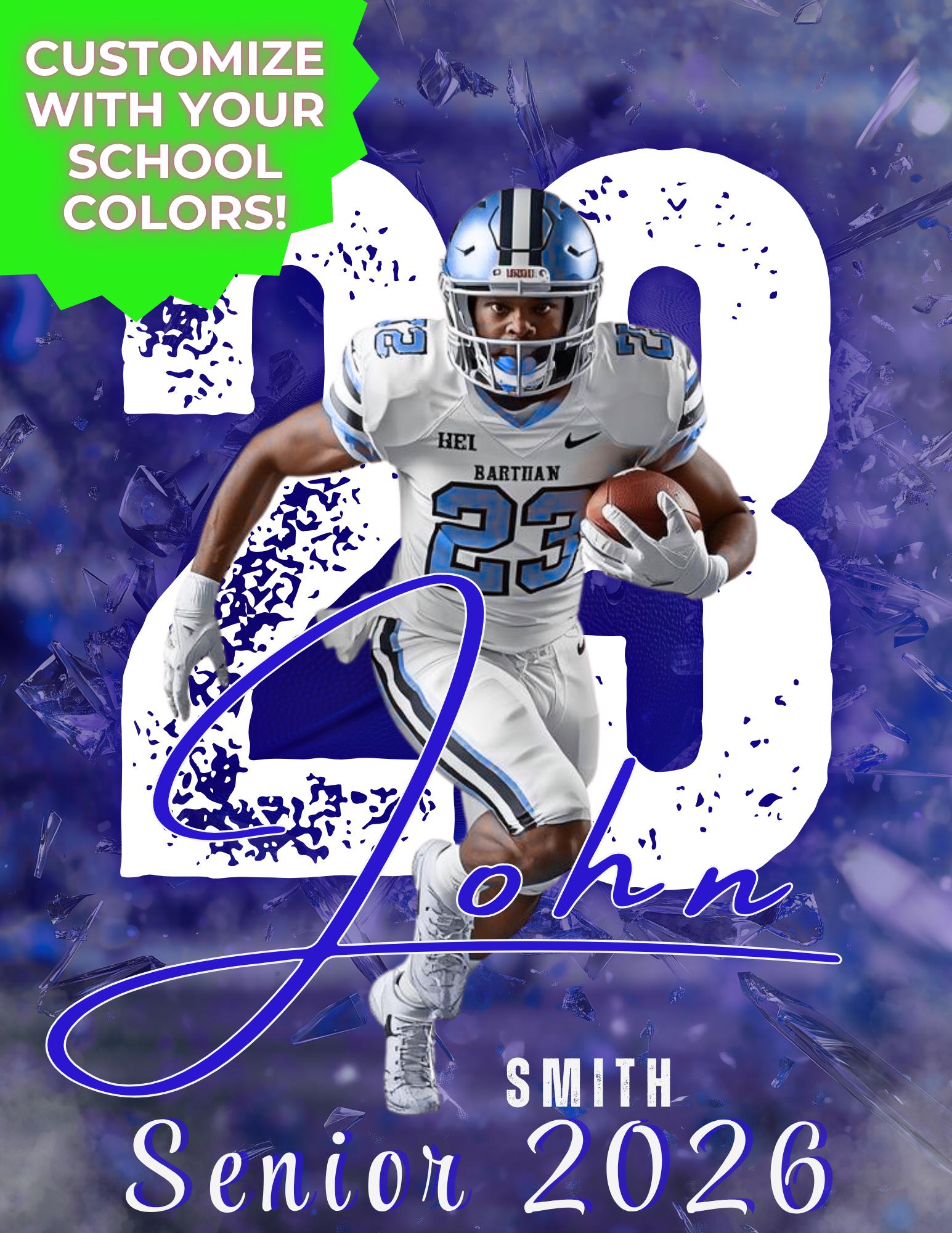 Football Senior Spotlight Template: Customizable Canva Design (digital ...