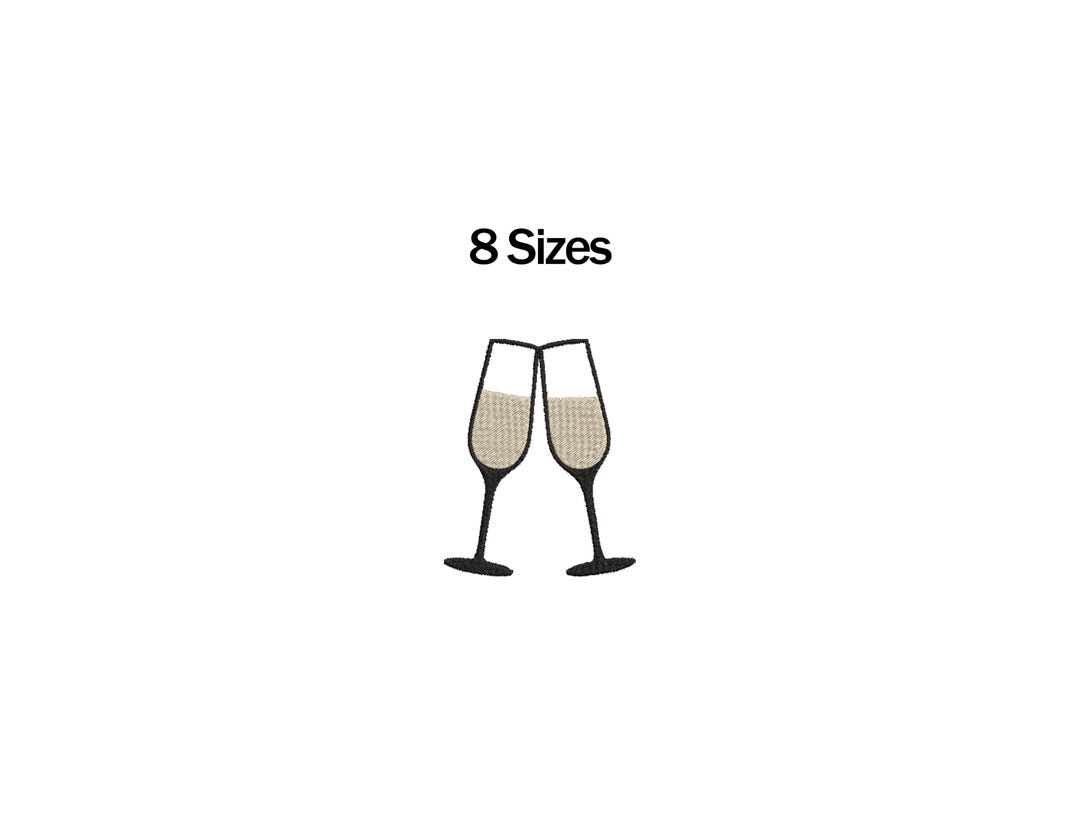 Champaign Glasses Embroidery Design, Champaign Embroidery, Cheers ...