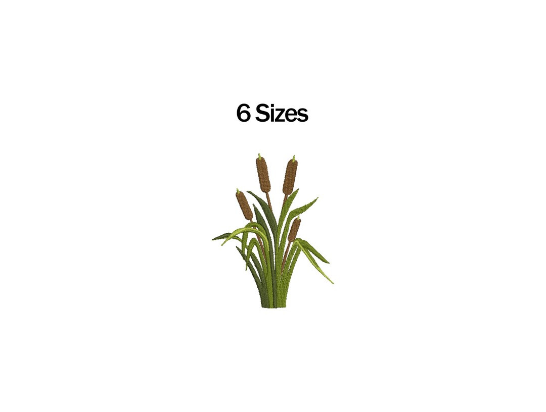 Mini Cattails Embroidery Design, Cattail Plant Machine Embroidery ...