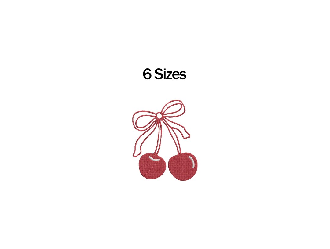 Coquette Cherry Embroidery Design, Cherries Embroidery Designs, Cherry ...