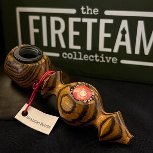 Marine Corps Handmade Wooden Brazilian Bocote Pipe – USMC Collectible ...