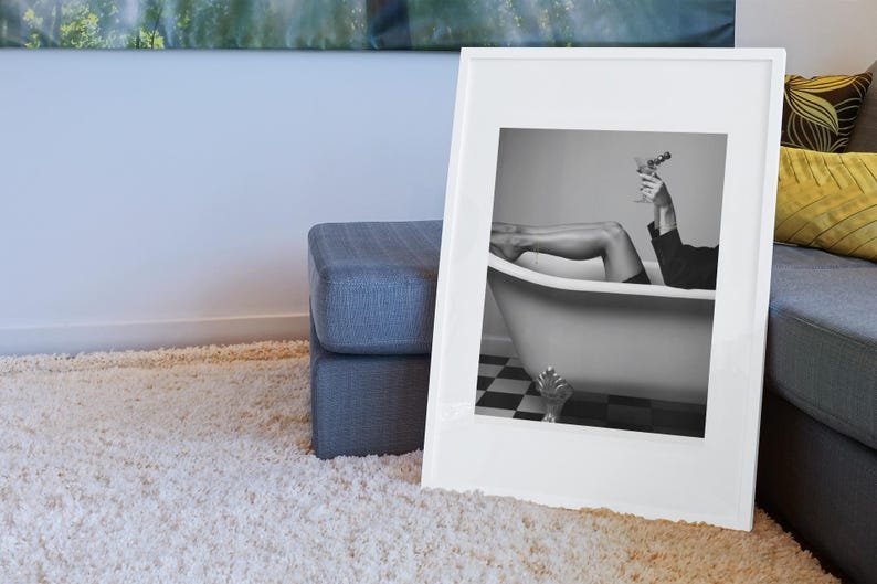 Martini Bath Art Print, Moody Editorial Decor - Etsy