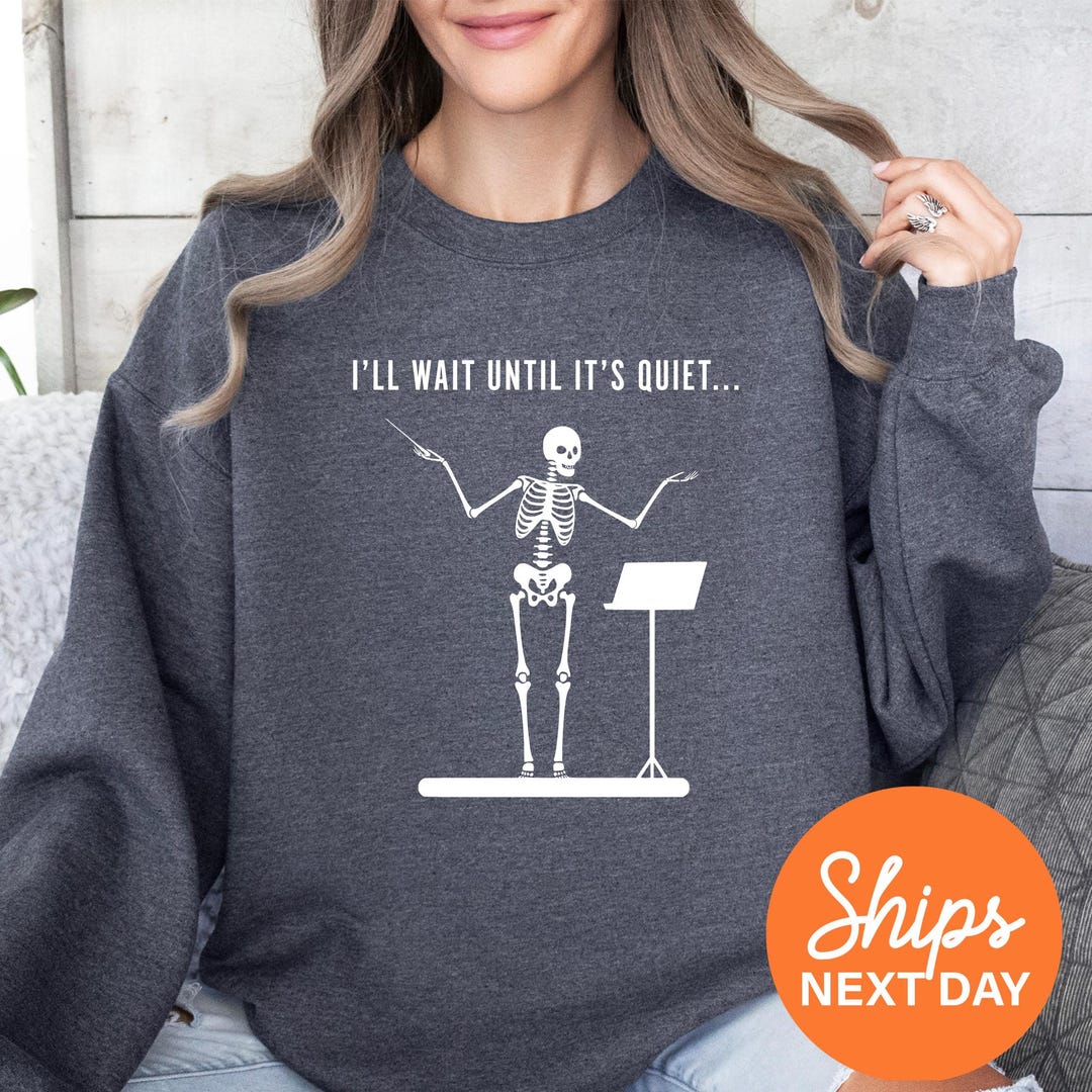 Funny Skeleton Marching Band Sweatshirt for Music Teacher, Band ...