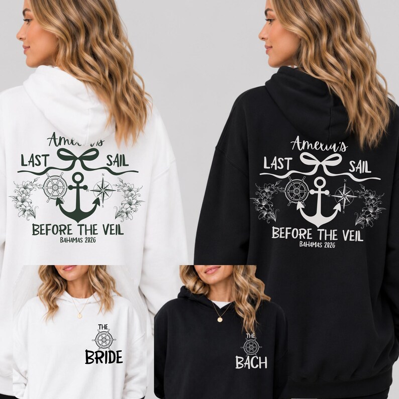 Custom Last Sail Before the Veil Bachelorette Sweatshirts, Retro ...