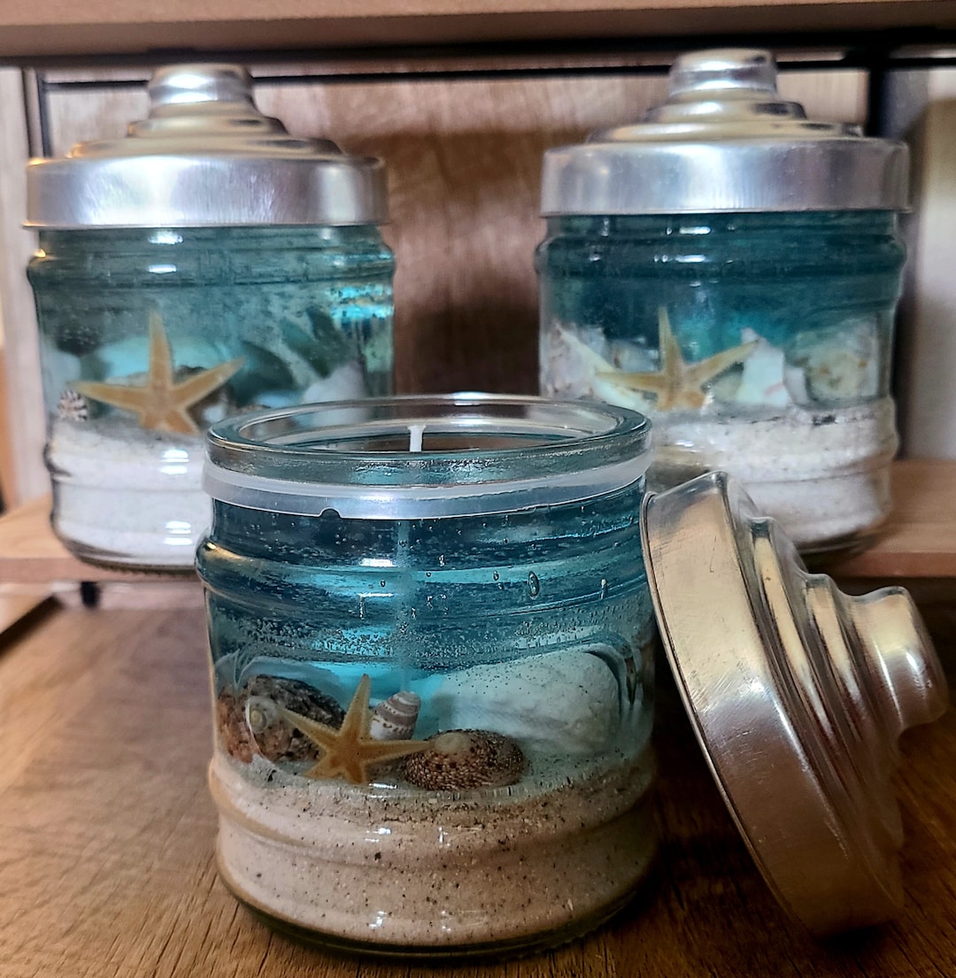 Handcrafted Beach Themed Candle. - Etsy