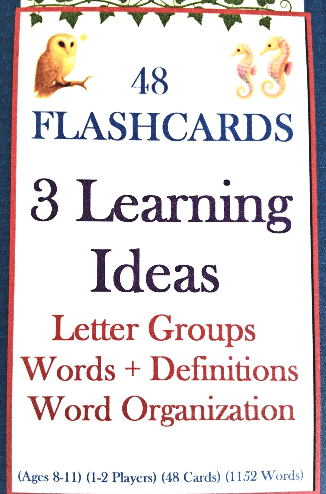Flashcards for Kids READING SPELLING DEFINITION Ages 8-11 Phonics 4"x6 ...