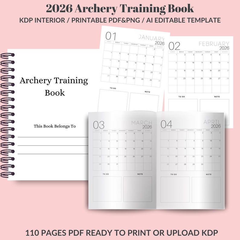 2026 Archery Training Book, Printable Archery Log, Digital PDF Journal ...