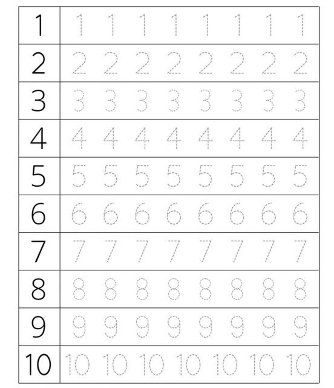 Number Tracing Pages for Toddlers - Printable - Etsy