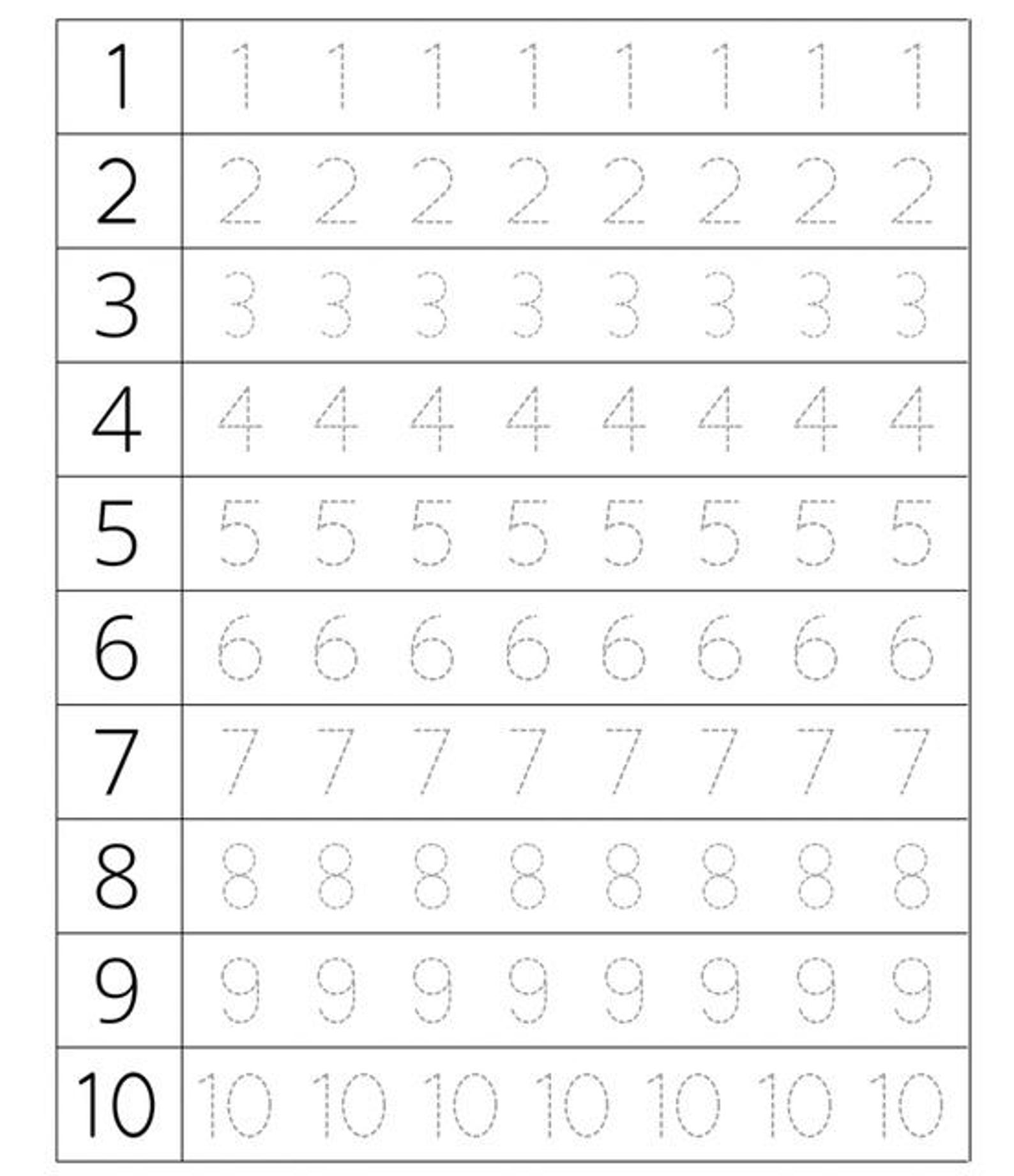 Number Tracing Pages for Toddlers - Printable - Etsy