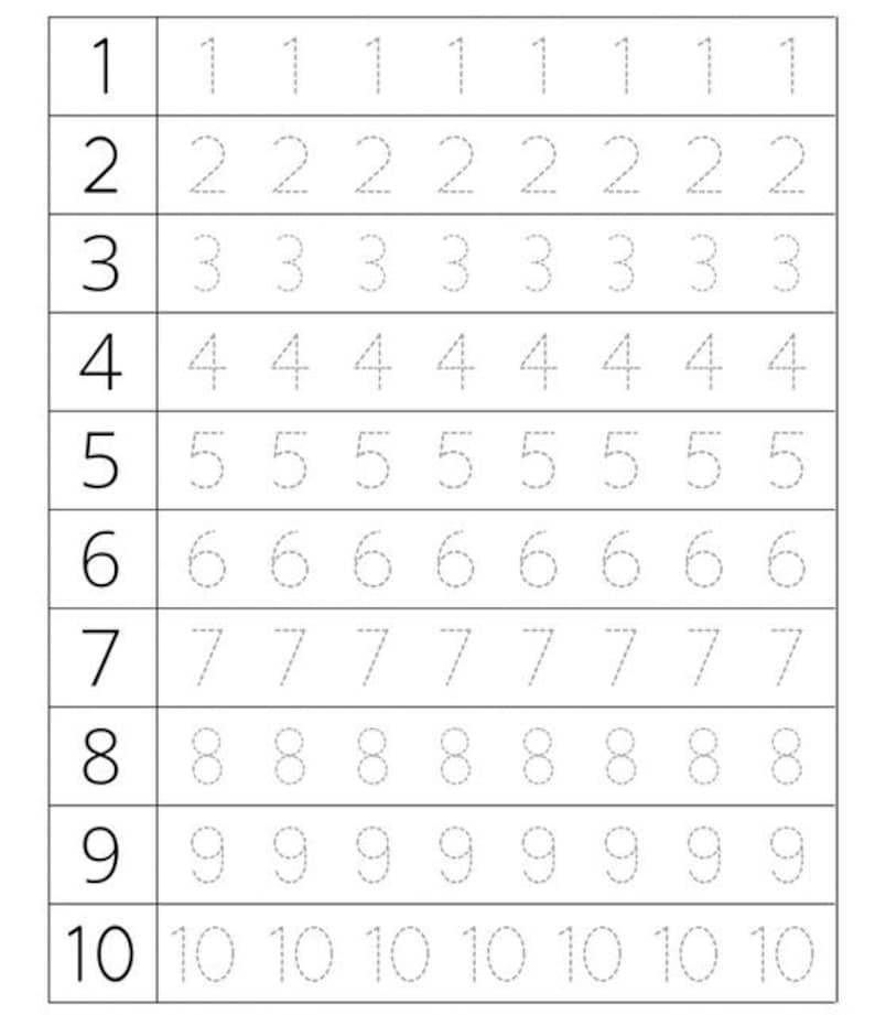 Number Tracing Pages for Toddlers - Printable - Etsy