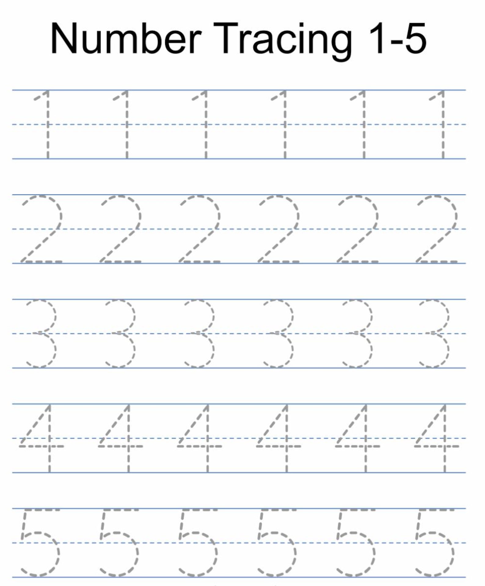 Number Tracing Pages for Toddlers - Printable - Etsy