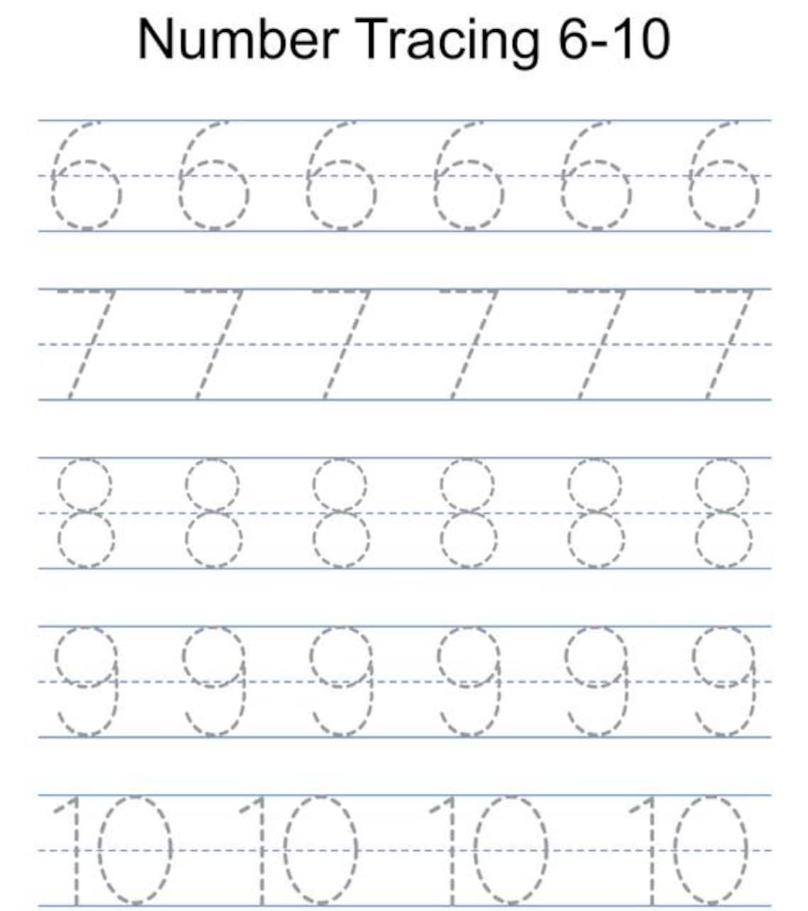 Number Tracing Pages for Toddlers - Printable - Etsy