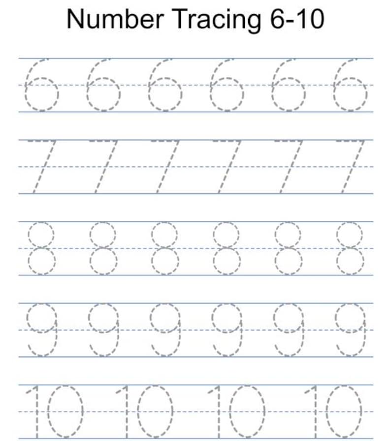 Number Tracing Pages for Toddlers - Printable - Etsy