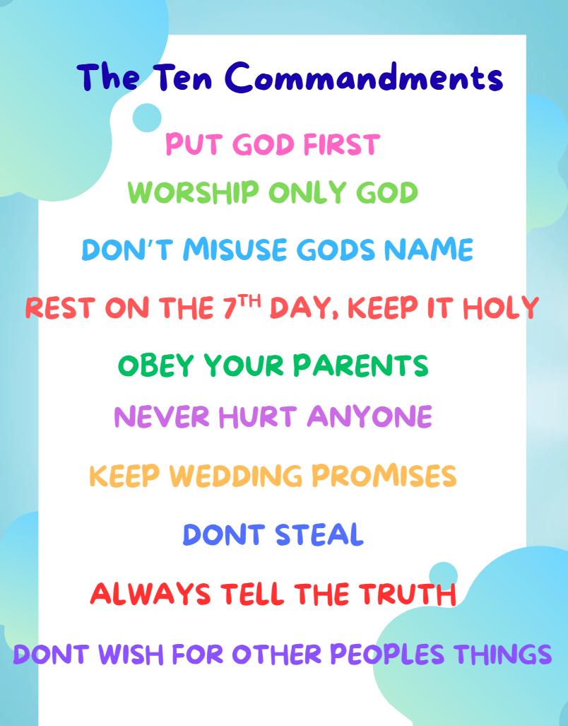 10 Commandments Classroom Poster - Etsy