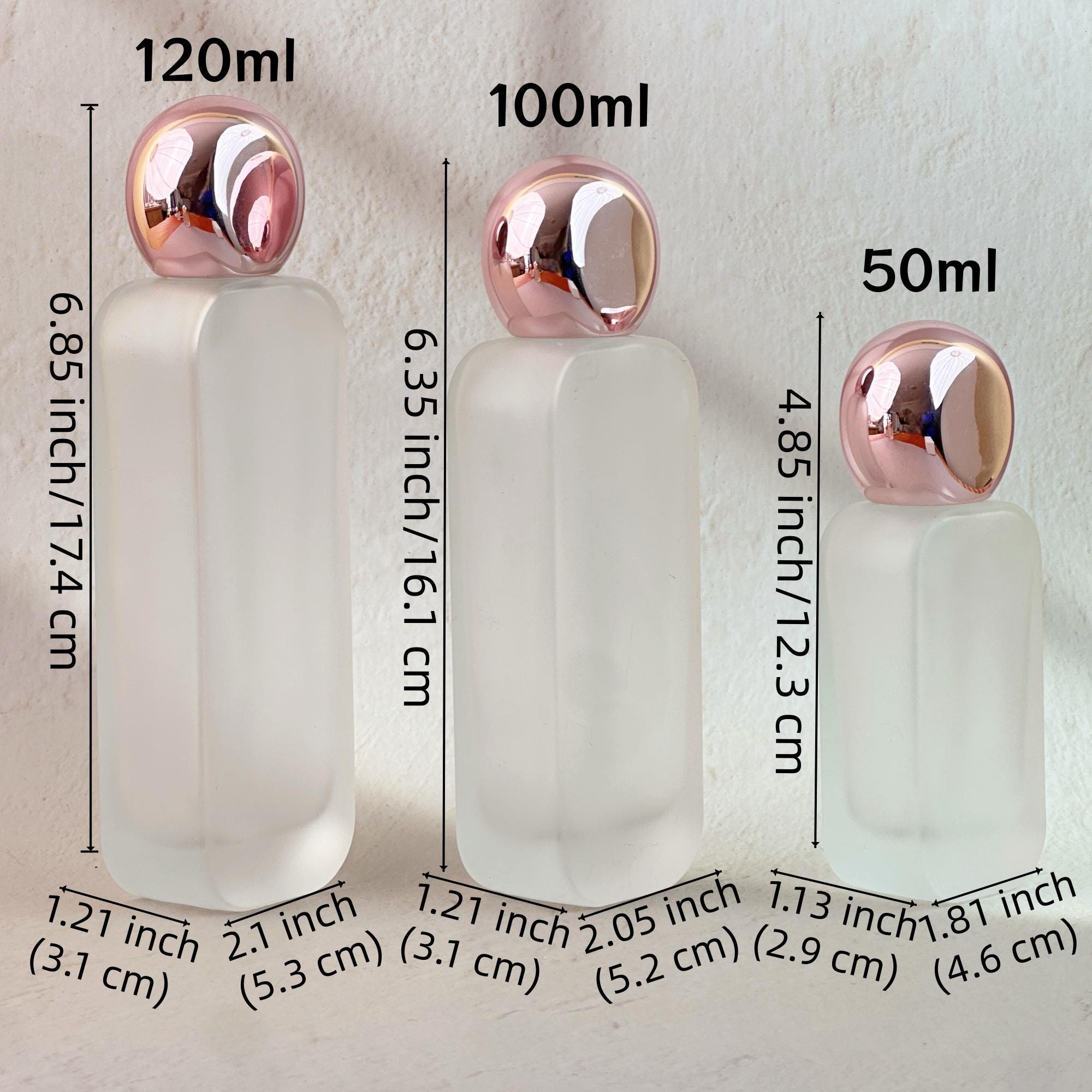 Empty Frosted Glass Lotion Pump Bottles & Facial Mist Bottles With Rose ...