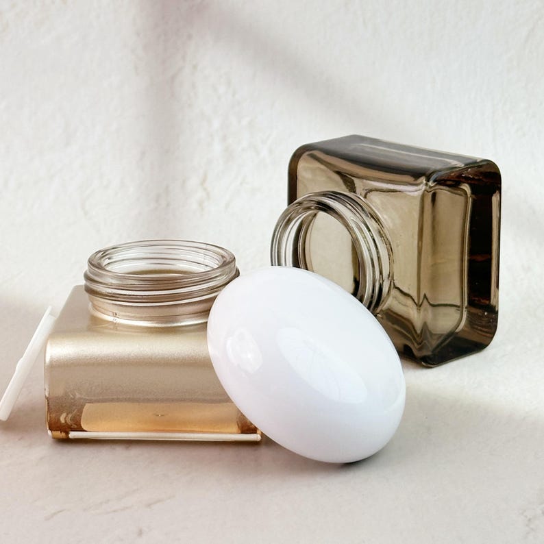 Glass Cream Containers With Screw Lids, Travel Size Cosmetic Jars for ...