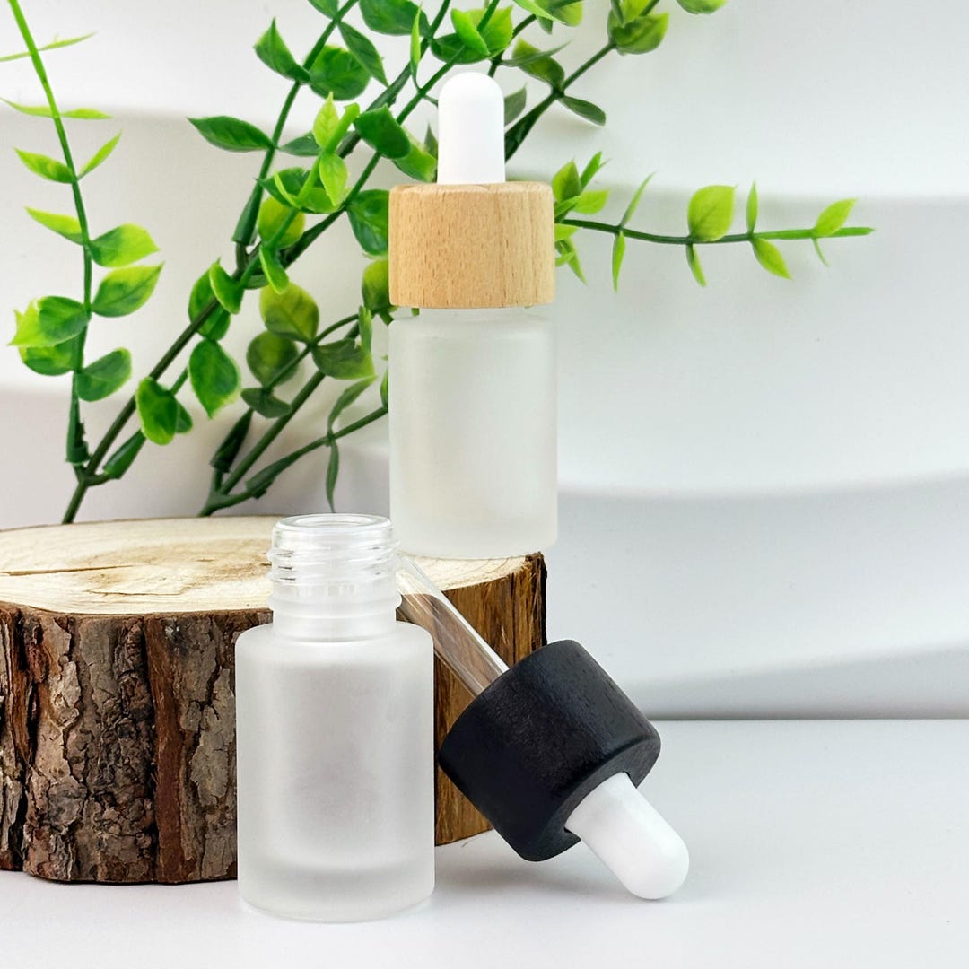 10ml White Frosted Glass Pipette Bottle Set - Cosmetic Containers for ...