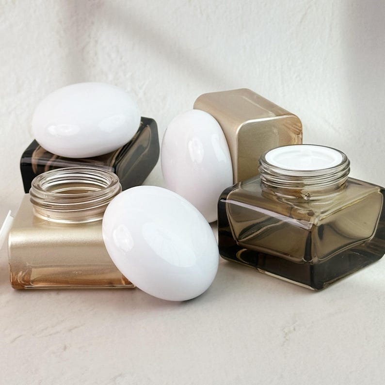 Glass Cream Containers With Screw Lids, Travel Size Cosmetic Jars for ...