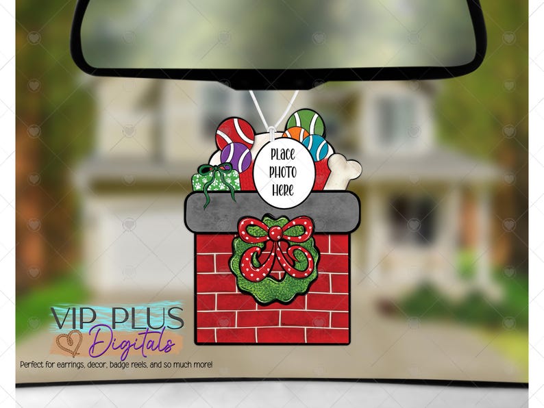 Dog in Chimney PNG: Christmas Photo Sublimation Design (digital ...