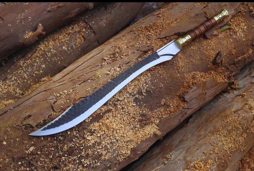Hand Forged 30" Scimitar Sword: High Carbon Steel Blade, Rosewood ...