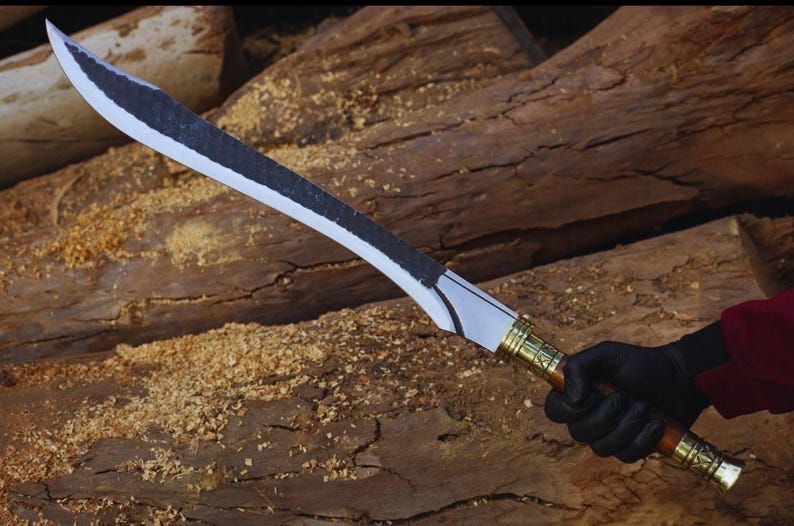 Hand Forged 30" Scimitar Sword: High Carbon Steel Blade, Rosewood ...