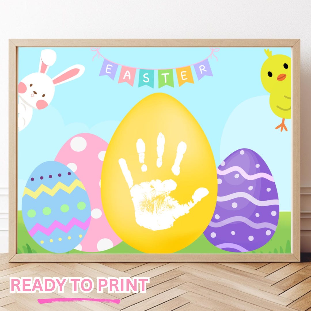 Easter Handprint Craft Printable, Easter Art Keepsake, Toddler ...